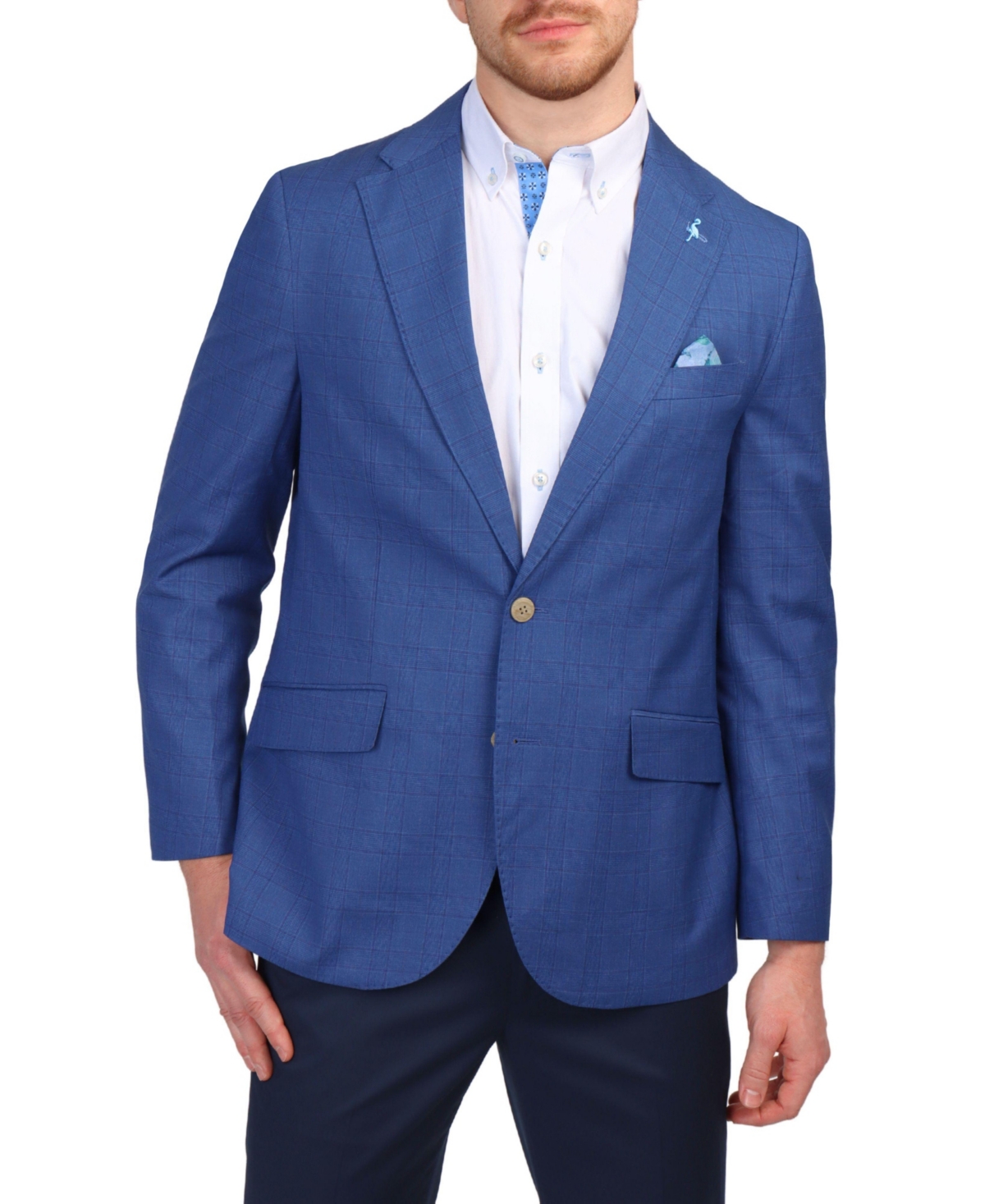 Click here for Tailorbyrd Mens Shadow Plaid Sportcoat - Blue prices