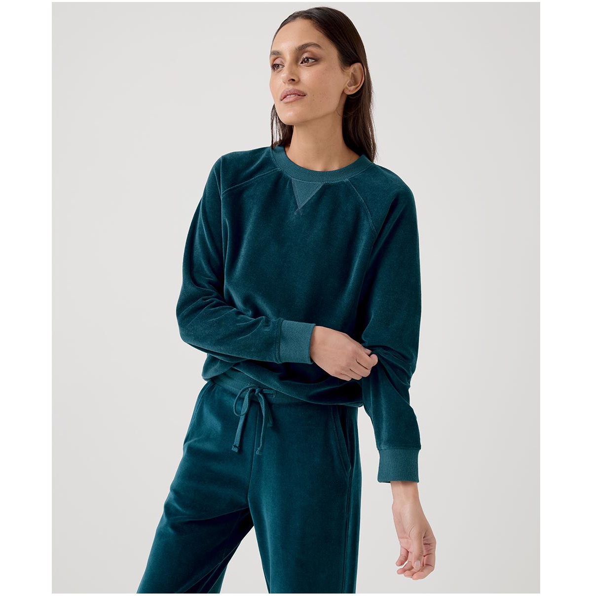 Click here for Pact Womens Organic Cotton Velour Crew Pullover -... prices