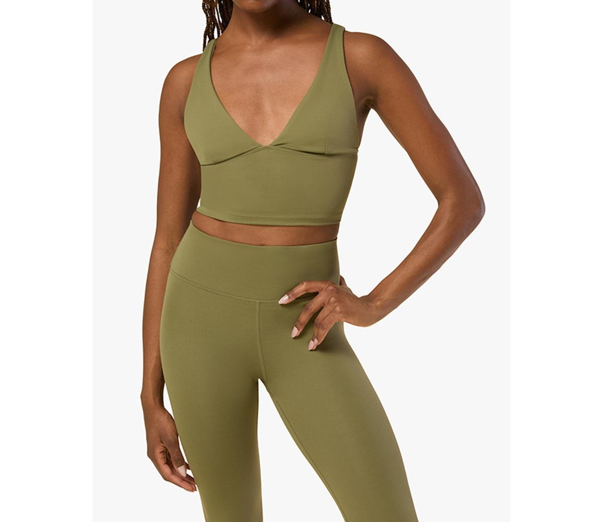 Click here for WeWoreWhat Womens Plunge Tank - Olive prices