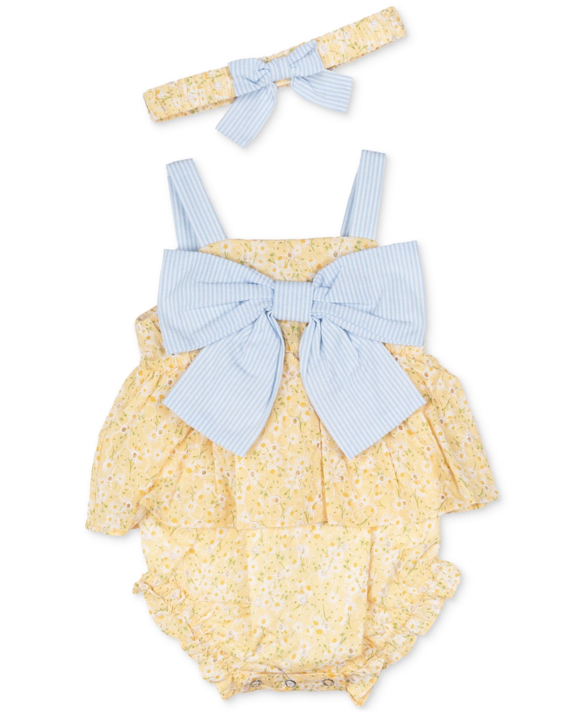 Click here for Rare Editions Baby Girls Daisy-Print Eyelet Romper... prices