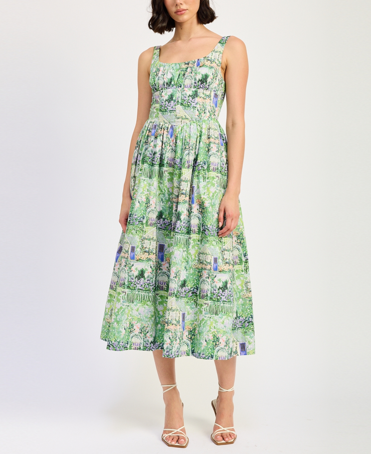 Click here for En Saison Womens Molly Corset-Bodice Flared Dress... prices