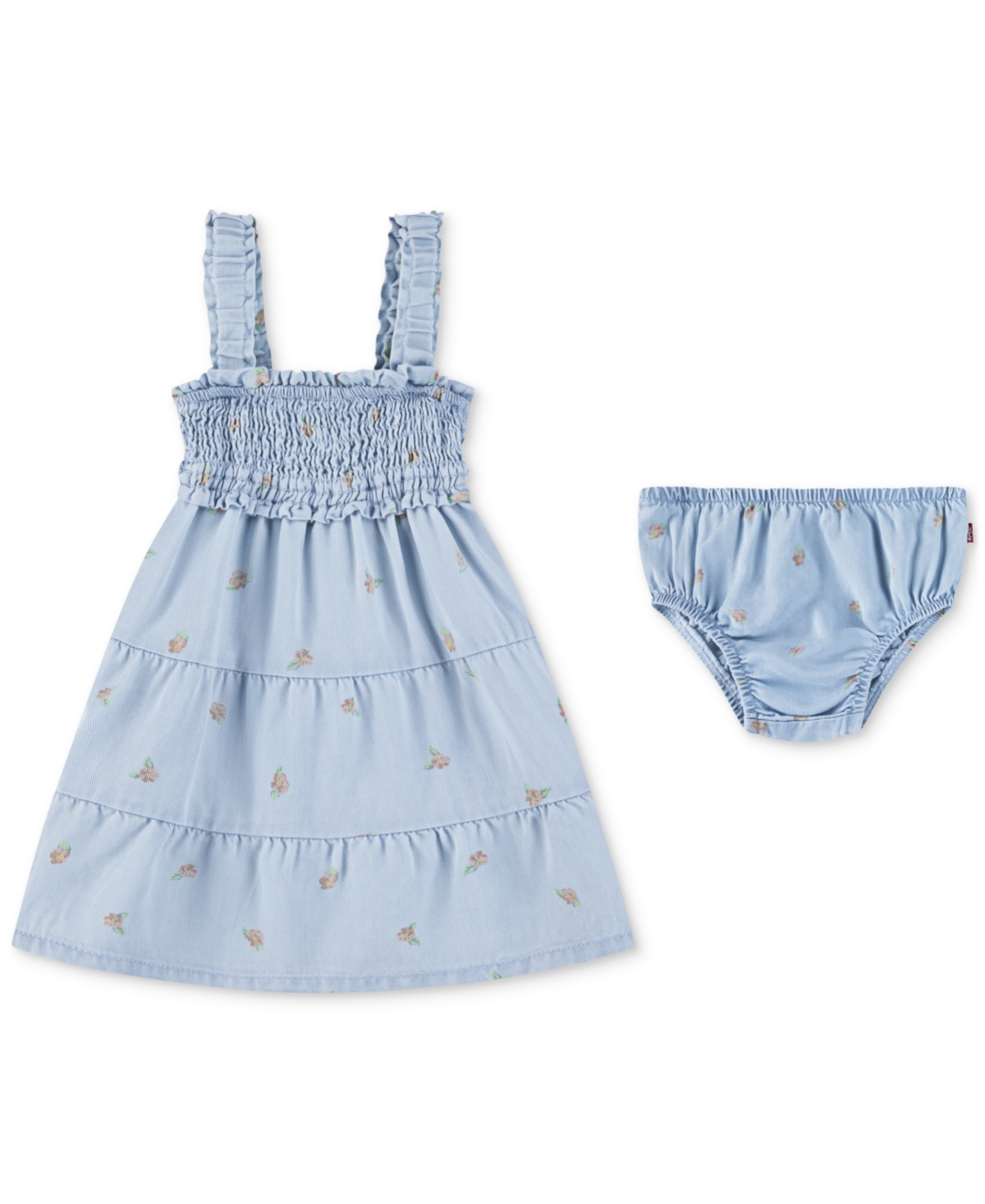 Click here for Levis Baby Girls Babydoll Smocked Floral-Print Dre... prices