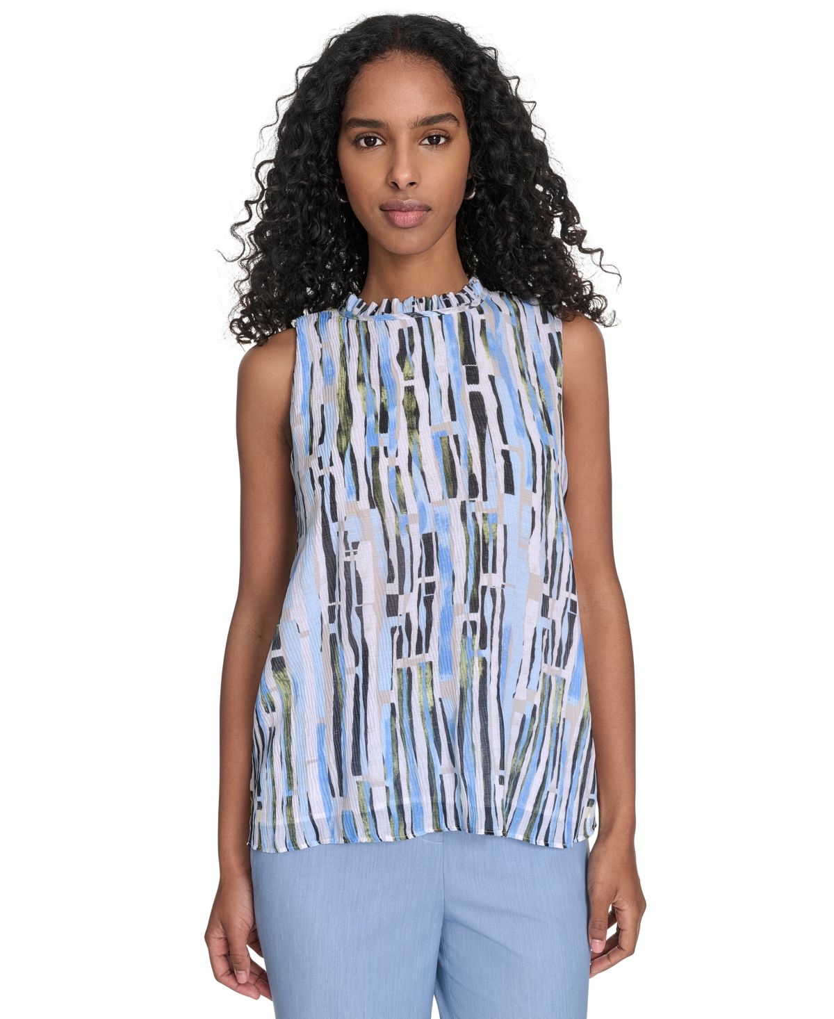 Click here for Calvin Klein Womens Sleeveless Printed Top - Light... prices