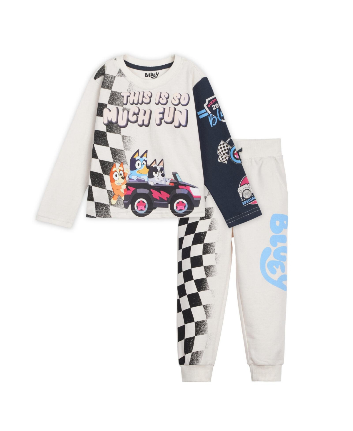 Click here for Bluey Baby Boys Henley T-Shirt and French Terry Pa... prices