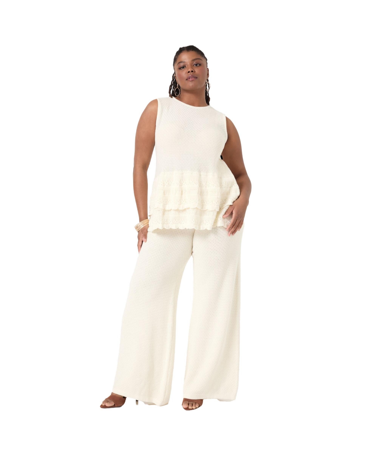 Click here for June + Vie Womens June + Vie Ruffled-Hem Peplum Ta... prices