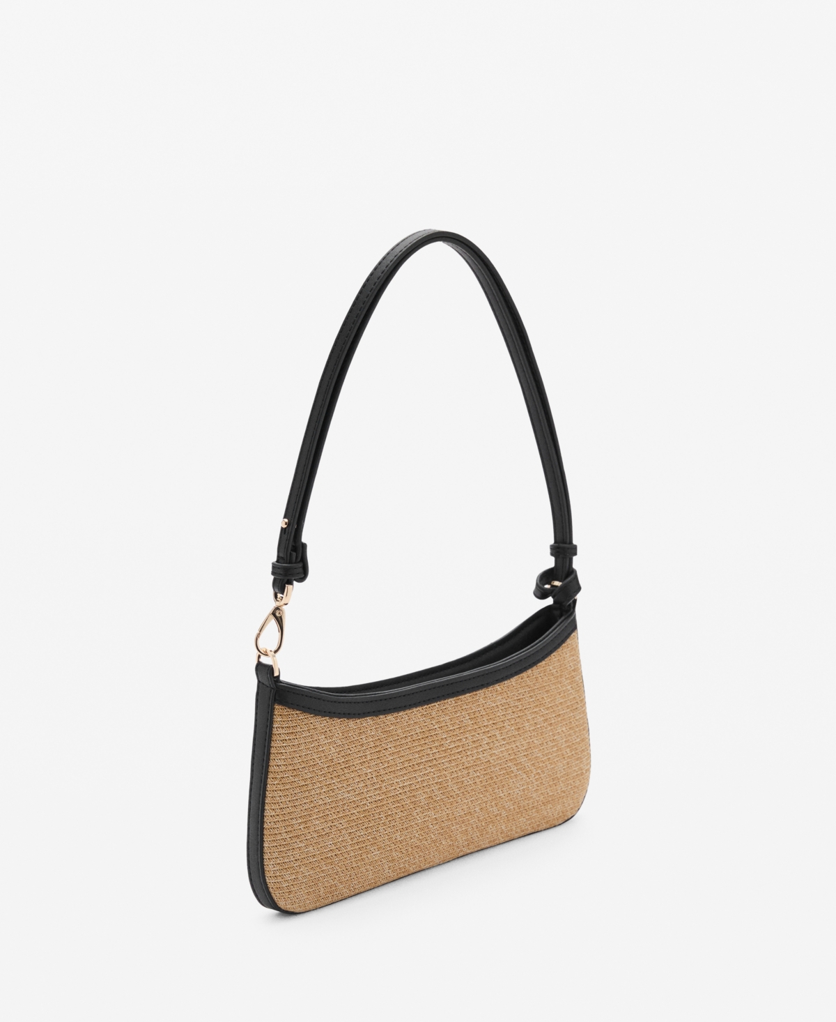 Click here for Mango Womens Natural Fiber Shoulder Bag - Black prices