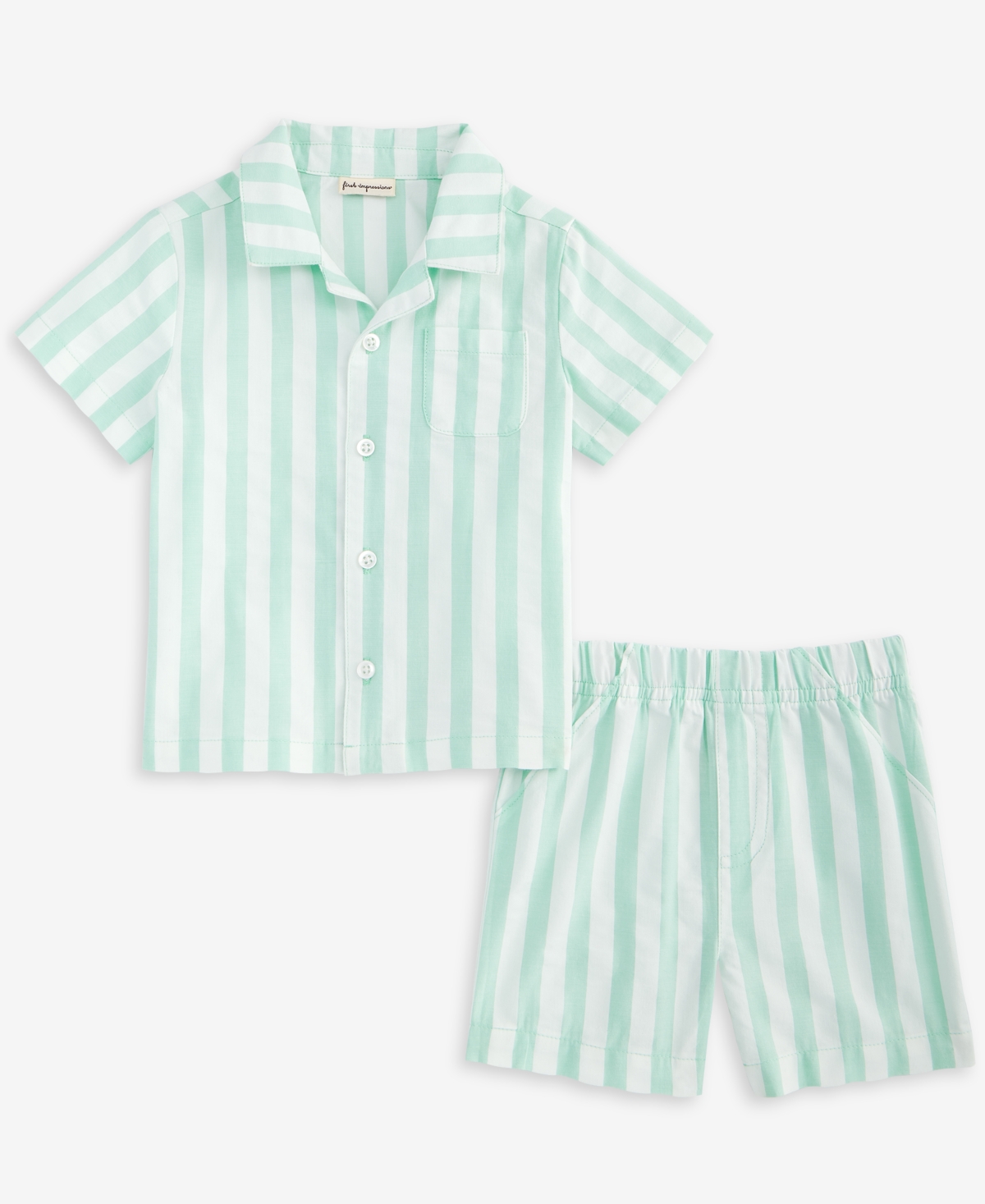 Click here for First Impressions Baby Boys Cotton Striped Shirt &... prices