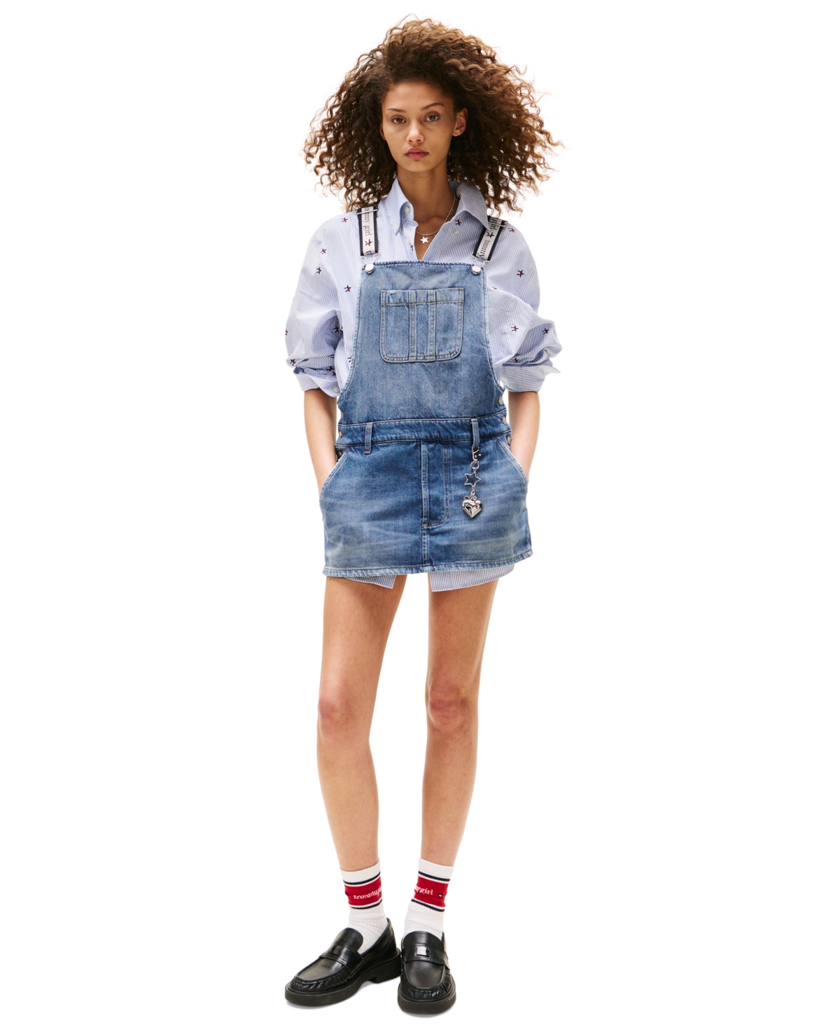 Click here for Tommy Girl Womens Denim Dungaree Dress - Indigo Wa... prices