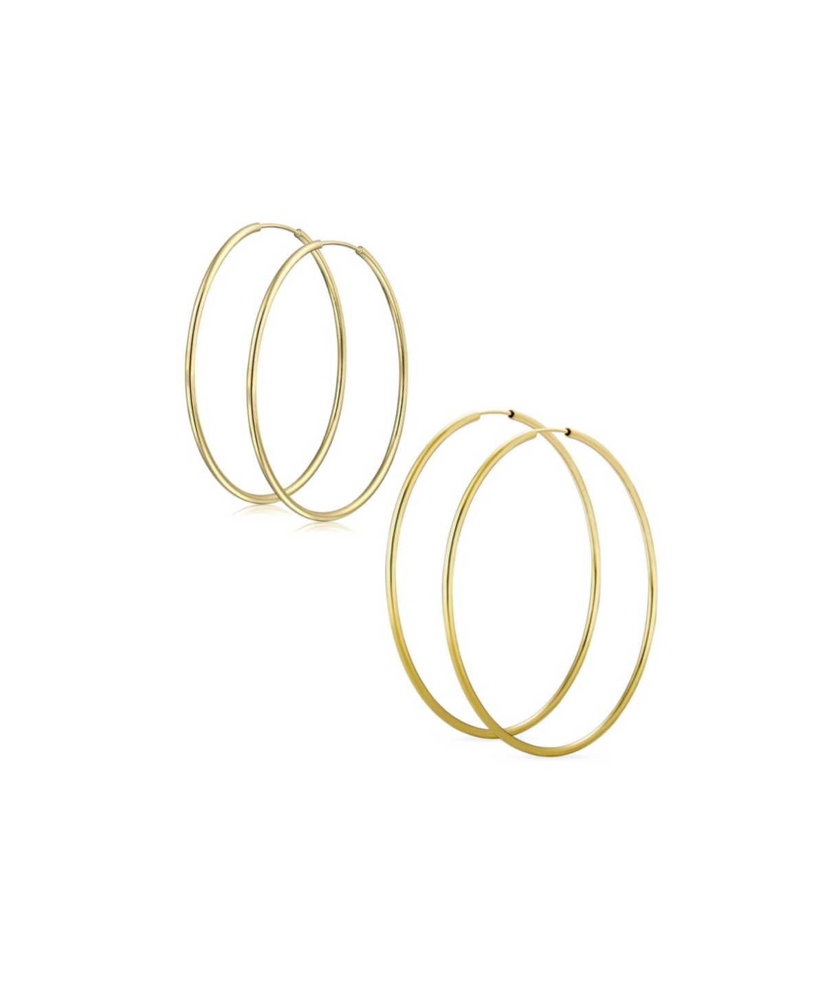 Click here for Bling Jewelry Set of 2 Minimalist Hoop Earrings in... prices