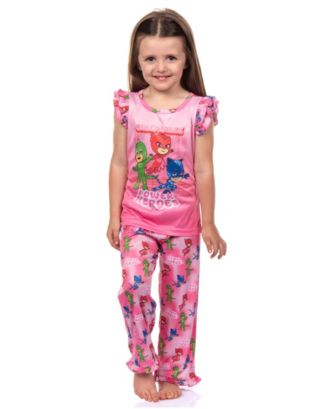 PJ Masks Little Girls Gekko Catboy Power Heroes Ruffle 2-Piece Pajama ...