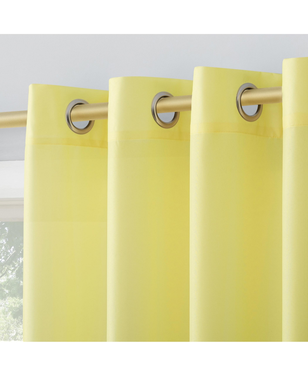 Click here for Daylin Woven Semi-Sheer Grommet Curtain Panel - Ye... prices