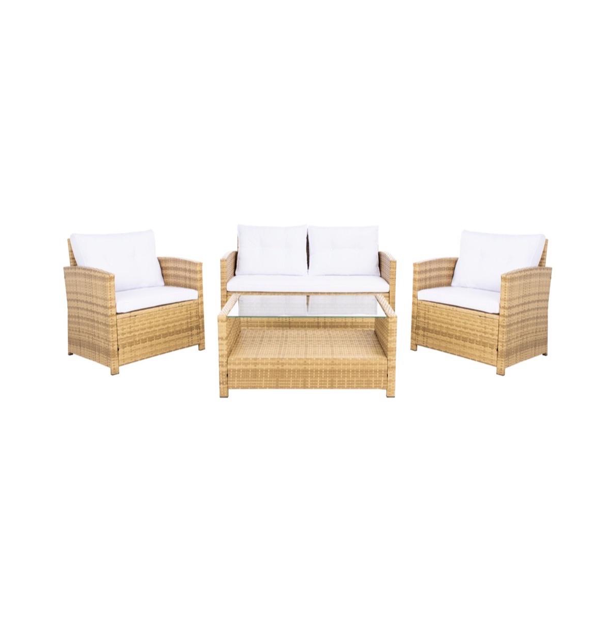 Click here for Vellor 4PC Living Set - Natural/white prices