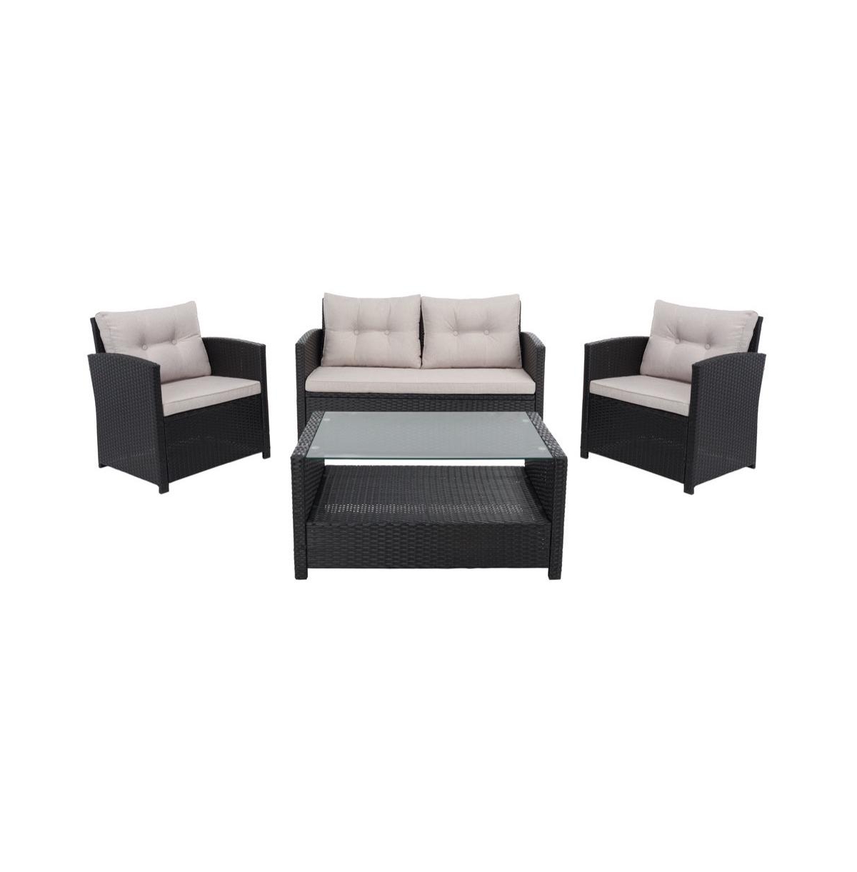 Click here for Vellor 4PC Living Set - Black/light grey prices