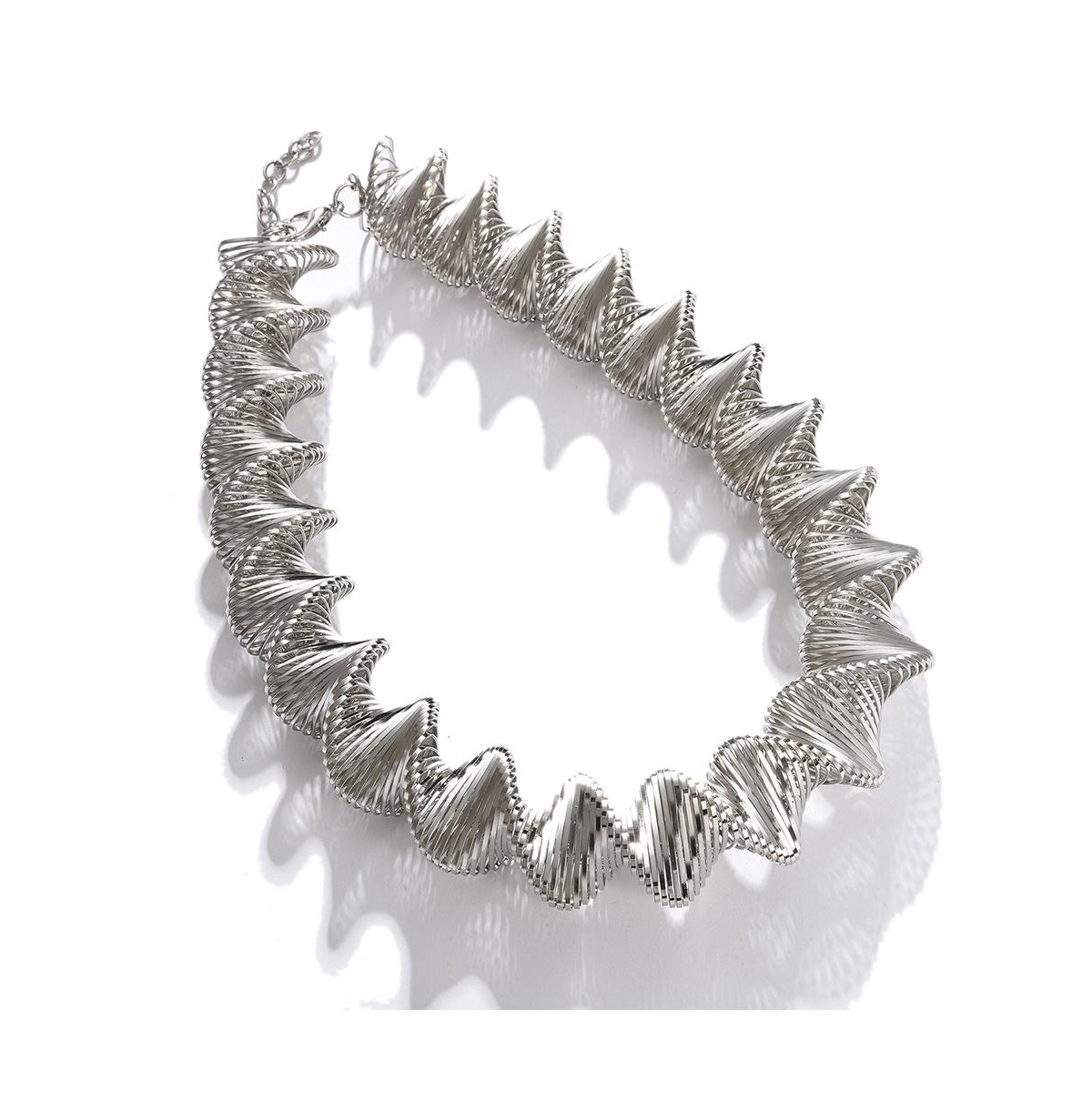 Click here for Sohi Womens Swirl Statement Necklace - Silver prices