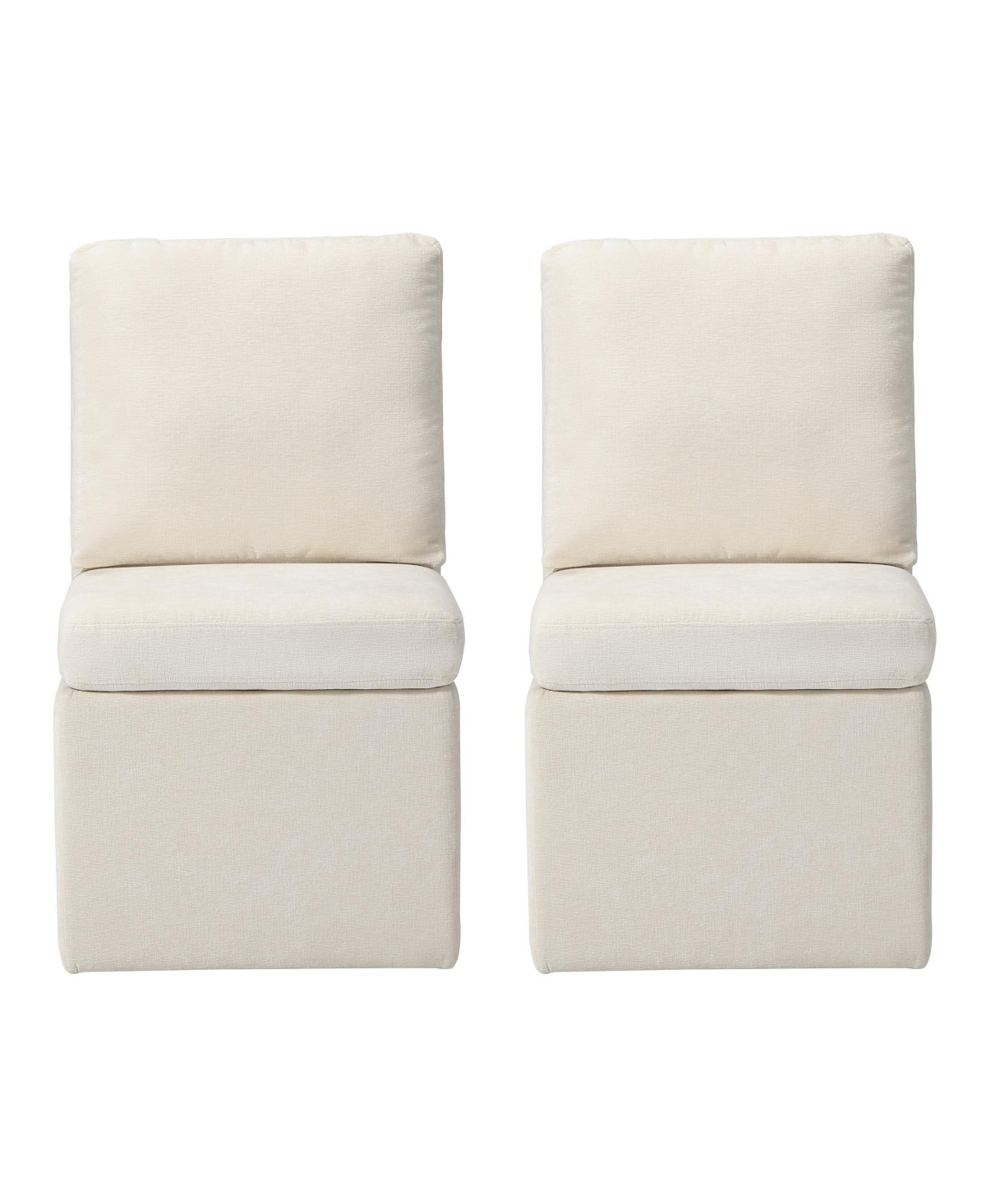 Click here for Modern Upholstered Chenille Armless Dining Chairs... prices