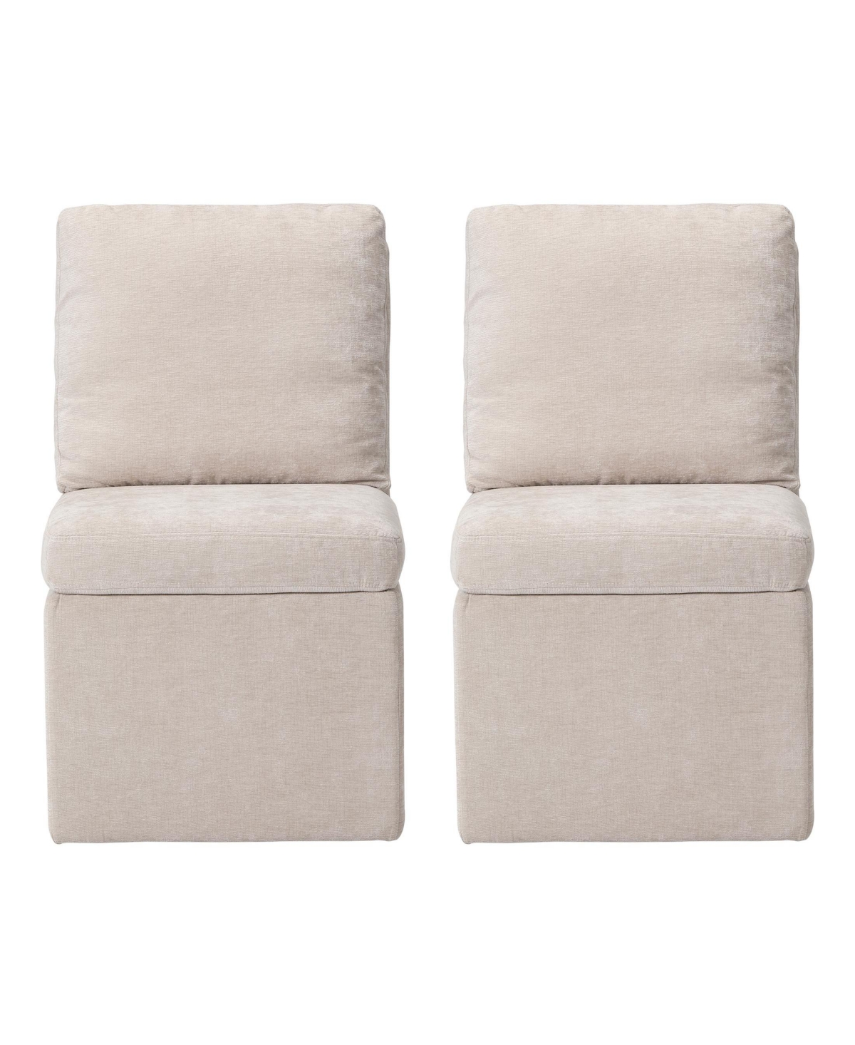 Click here for Modern Upholstered Chenille Armless Dining Chairs... prices
