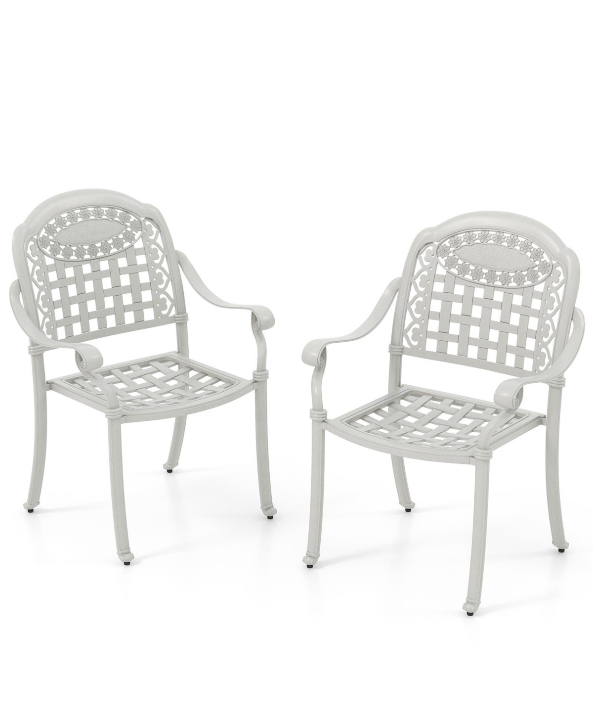 Click here for Set of 2 Cast Aluminum Patio Chairs with Armrests... prices