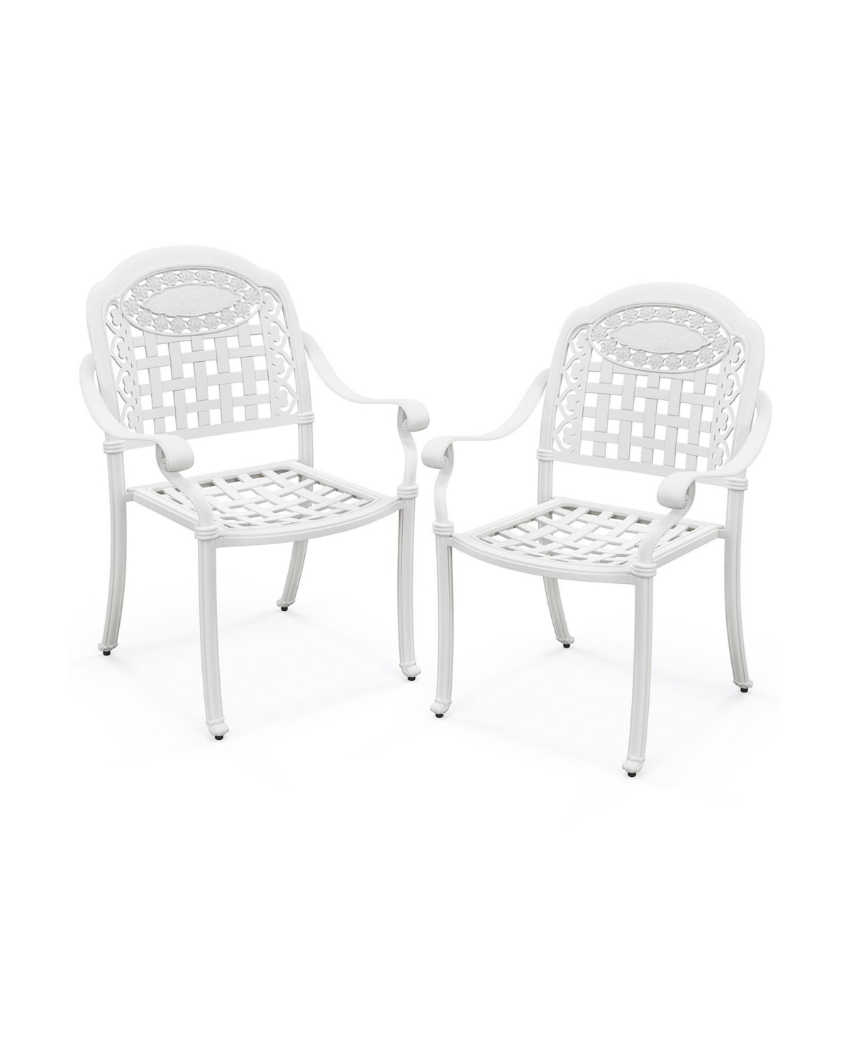 Click here for Set of 2 Cast Aluminum Patio Chairs with Armrests... prices