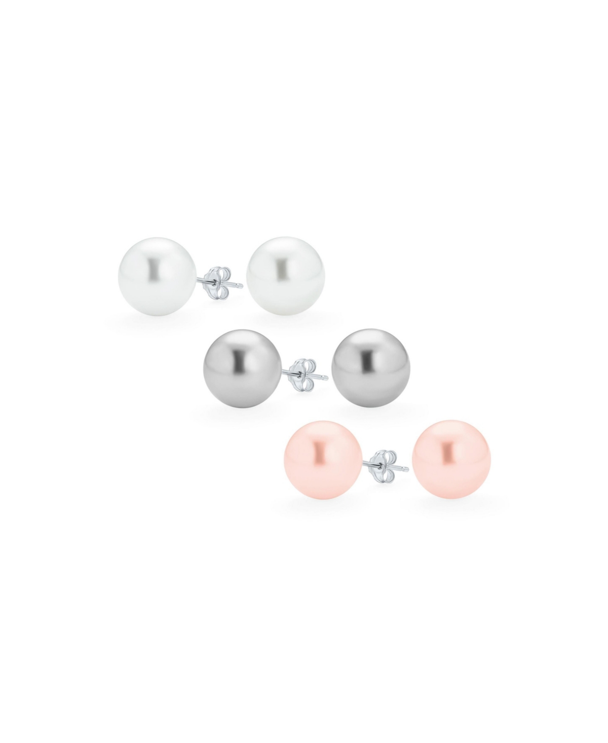 Click here for Bling Jewelry Set of 3 Grey Pink White Simulated P... prices