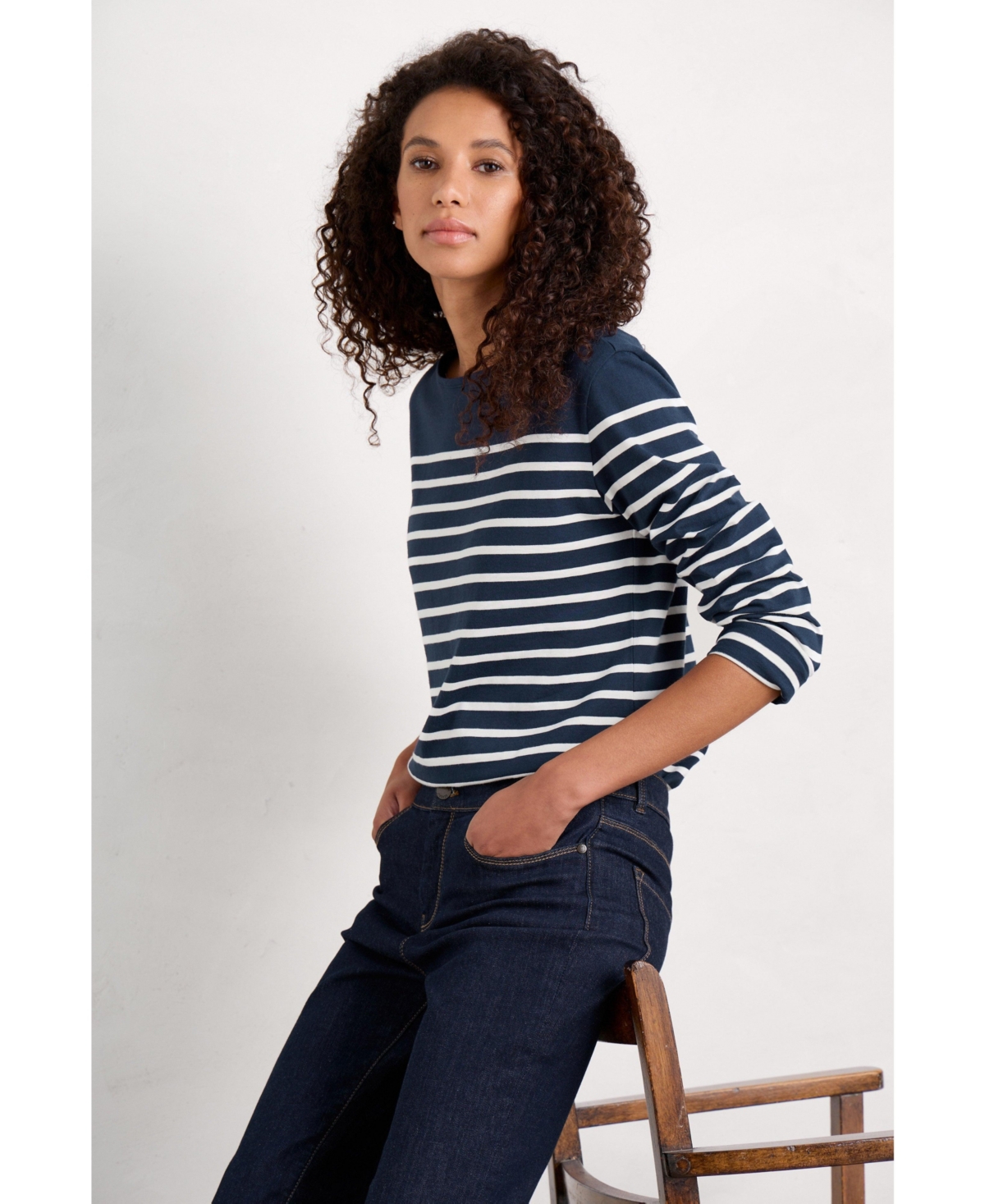 Seasalt Cornwall Womens Sailor Top - Falmouth breton maritime chalk