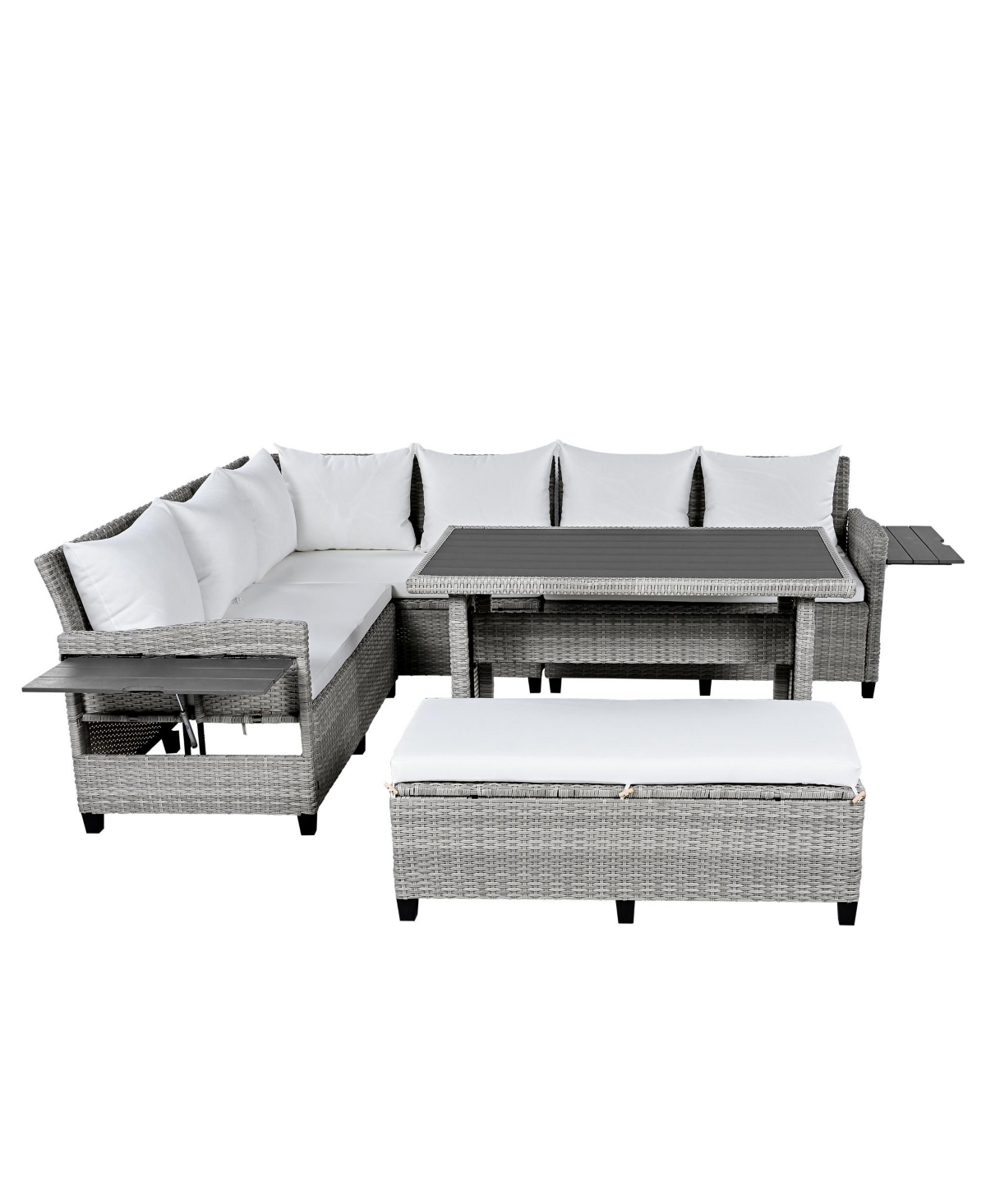 Click here for Mondawe 5-Piece Outdoor Sectional Pe Wicker L-Shap... prices