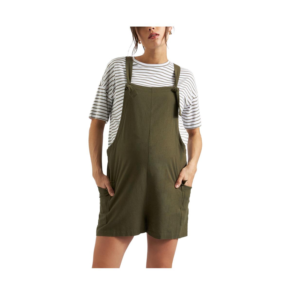 Click here for Ripe Maternity Maternity Olive Terry Linen Playsui... prices