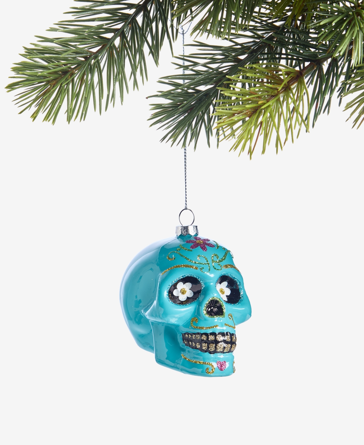 Click here for Holiday Lane Day of the Dead Glass Skull Ornament... prices