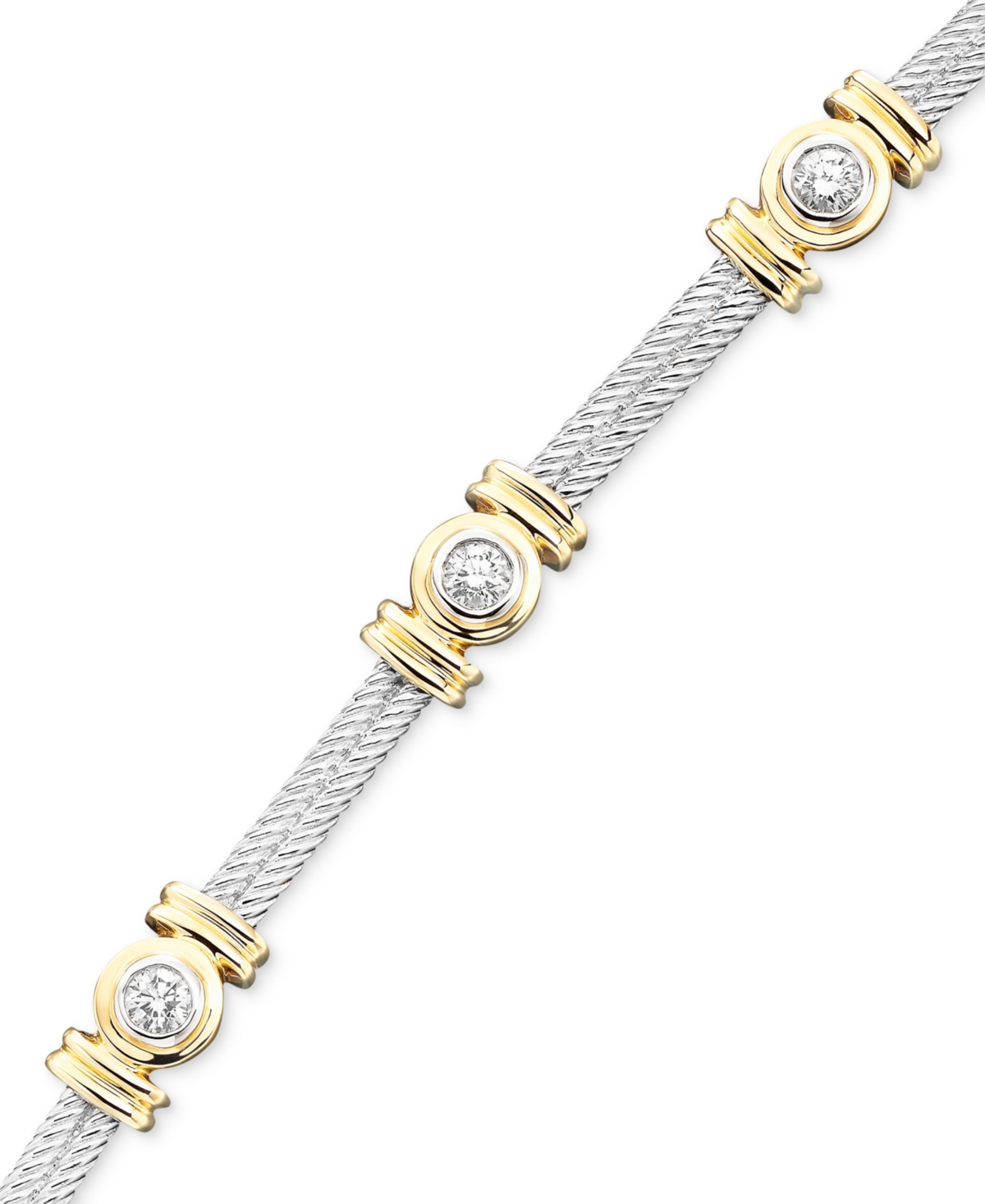 Click here for Diamond Bracelet (1 ct. t.w.) in 14k White & Yello... prices