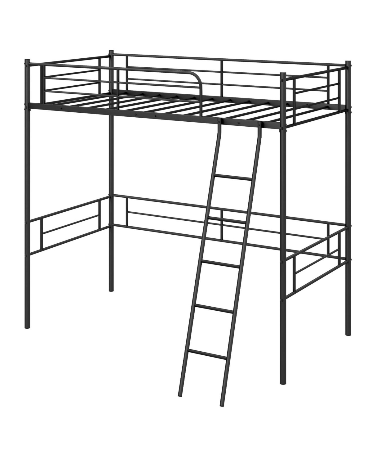 Click here for Twin Size Loft Bed Metal Bed Frame with Ladder and... prices