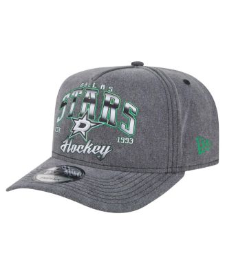 New Era Men's Charcoal Dallas Stars Throwback Washed A-Frame Pre-Curved ...