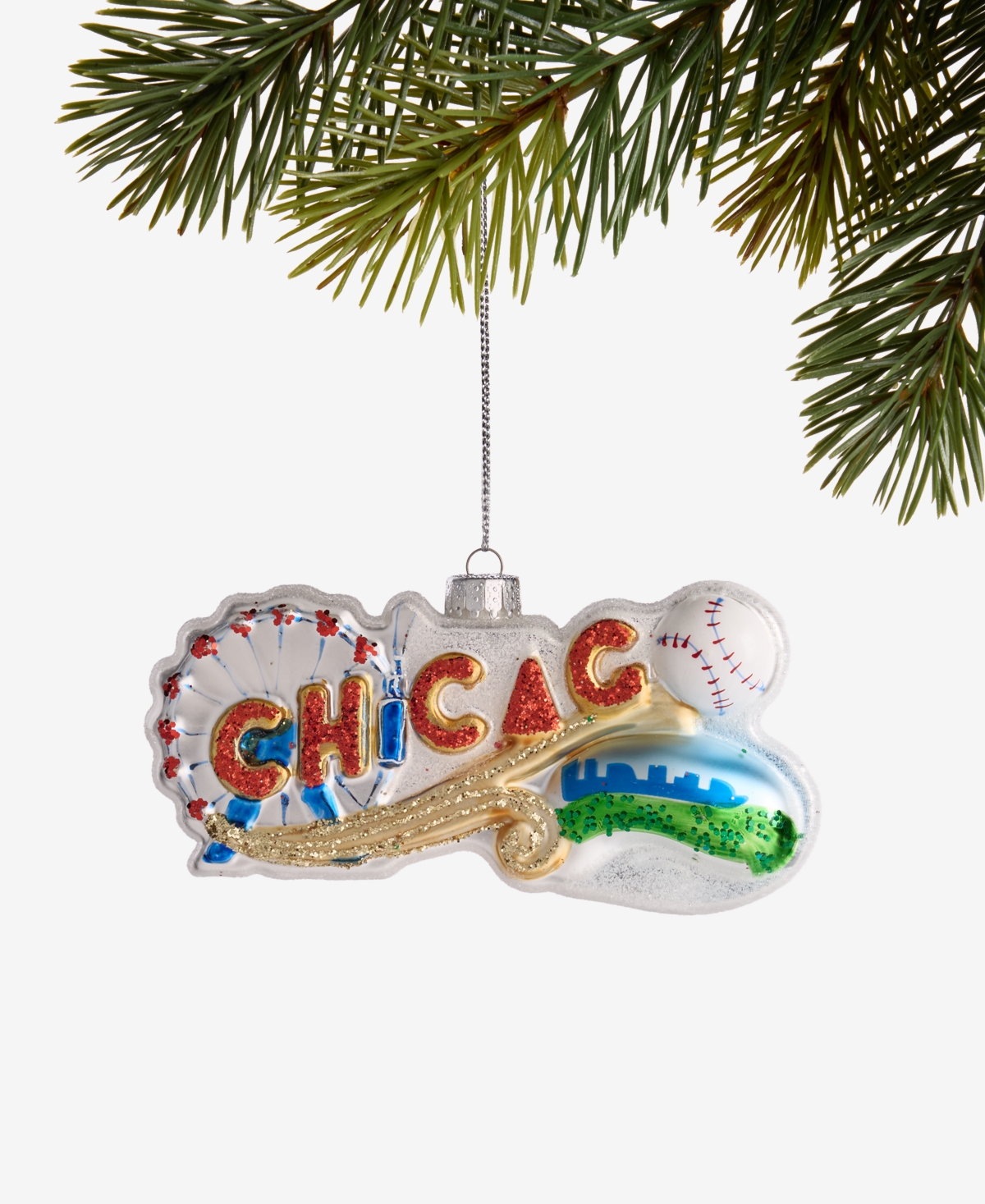 Click here for Holiday Lane Chicago Icons Glittered Glass Ornamen... prices