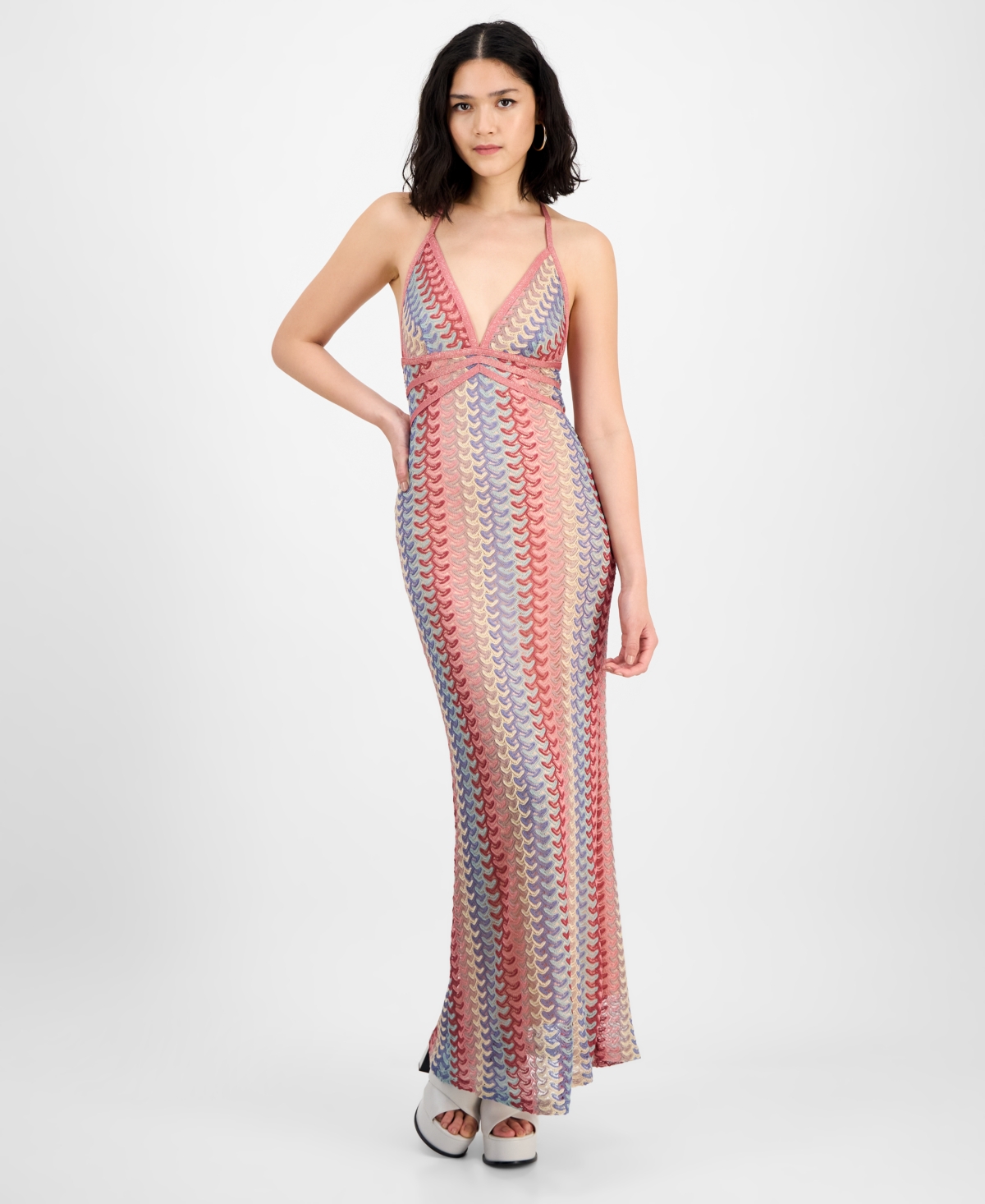 Click here for Guess Womens Sleeveless Crochet Halter Dress - Riv... prices