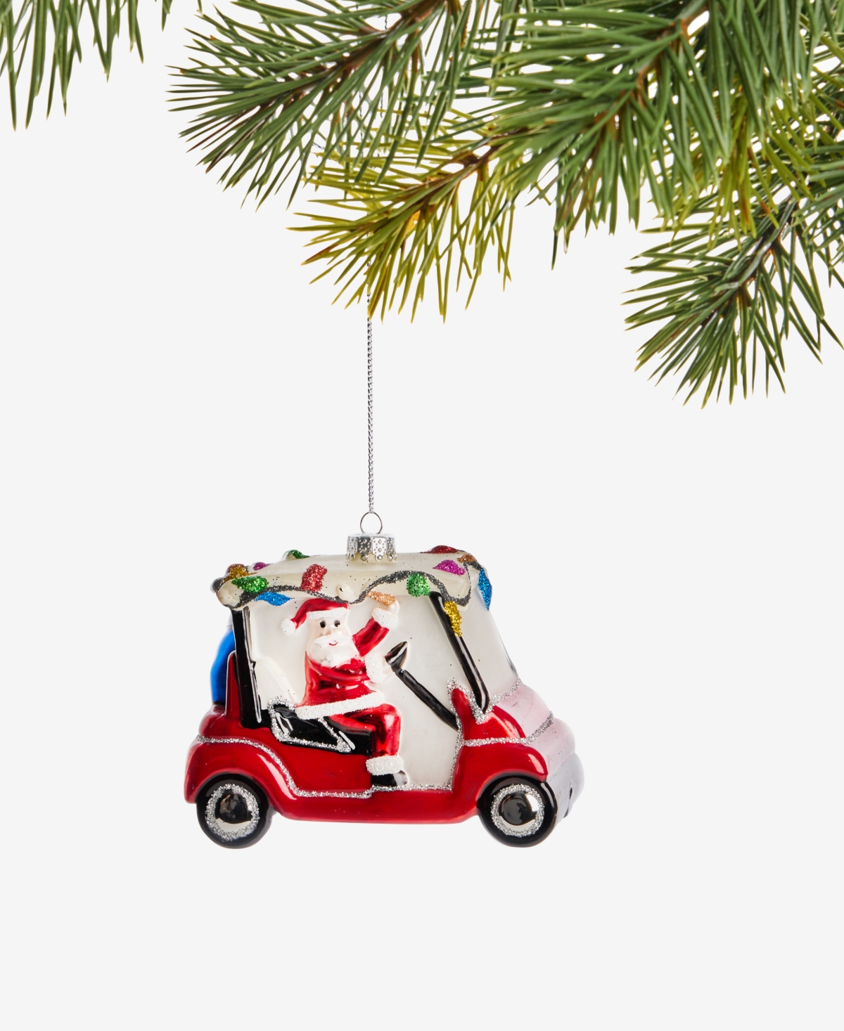 Click here for Holiday Lane Sports Glass Santas Golf Cart Ornamen... prices