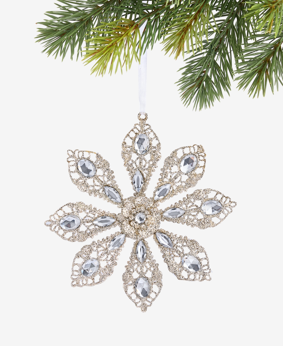 Click here for Holiday Lane Jeweled Classics Iron Snowflake Ornam... prices