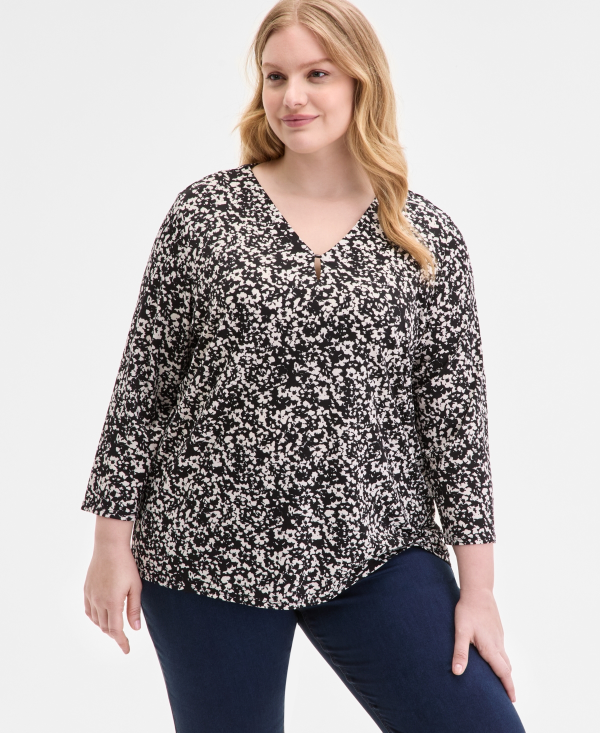 Click here for Jones New York Plus Size Floral-Print Top - Jones... prices