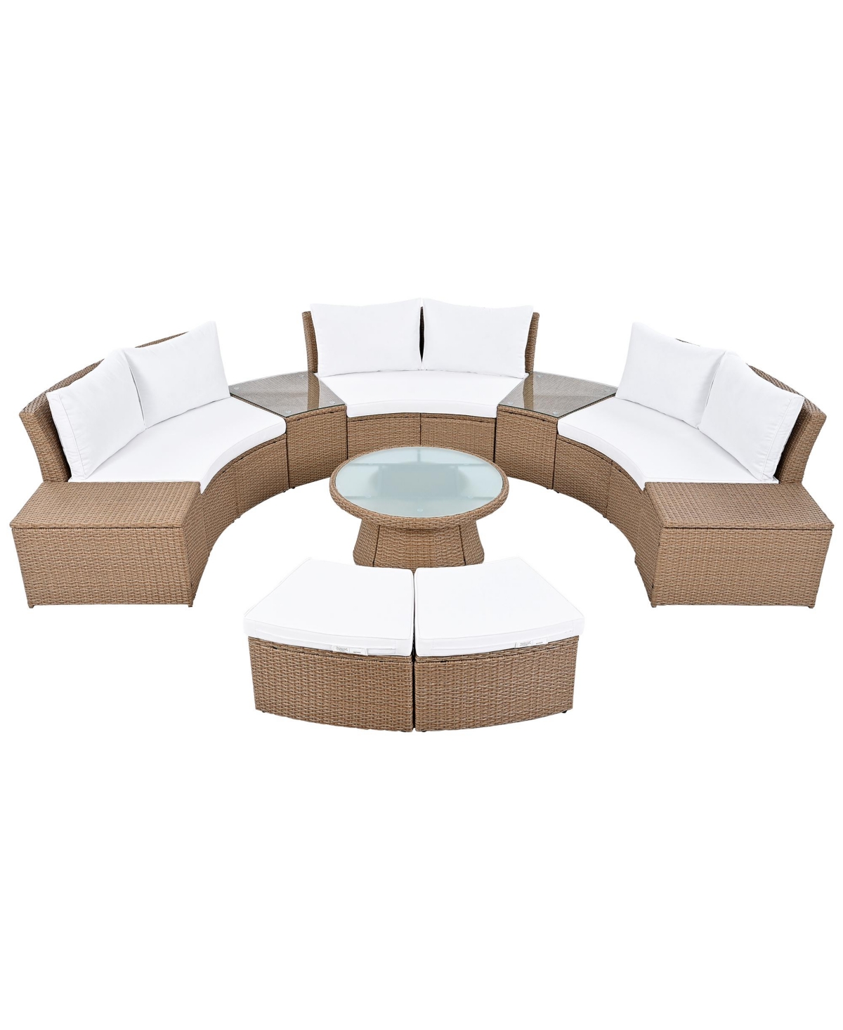 Click here for Mondawe 10-Piece Outdoor Sectional Half Round Pati... prices