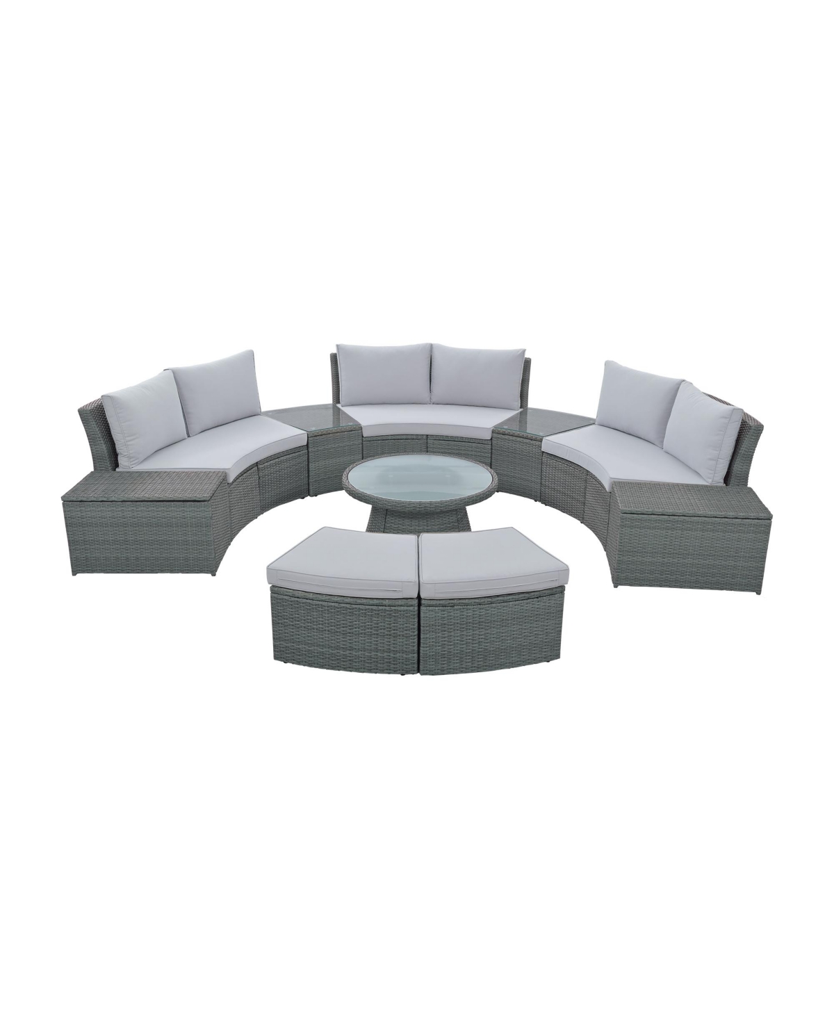 Click here for Mondawe 10-Piece Outdoor Sectional Half Round Pati... prices