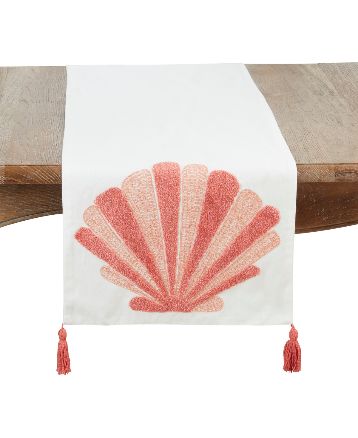 Click here for Saro Lifestyle Ocean Breeze Embroidered Seashell T... prices