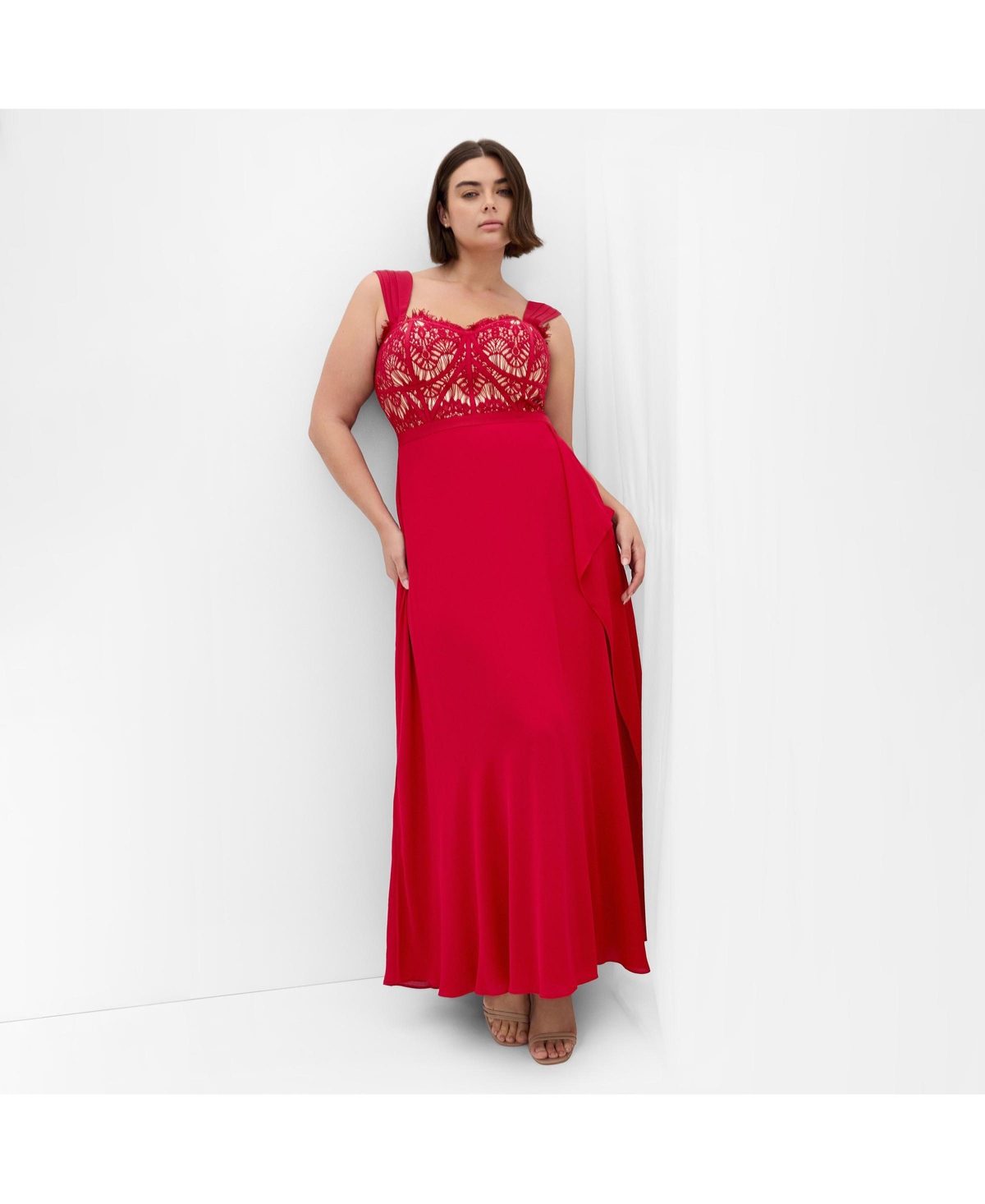 Click here for City Chic Plus Size Sweet Evie Maxi Dress - Red prices