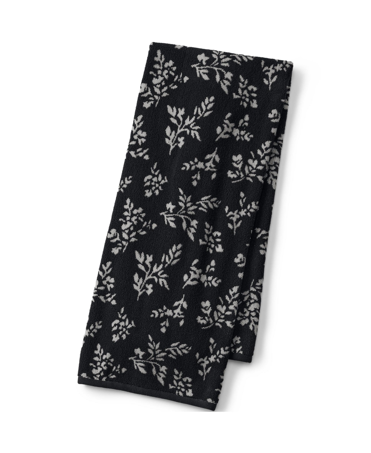 Click here for Lands End Cotton Jacquard Bath Towel - Black light... prices