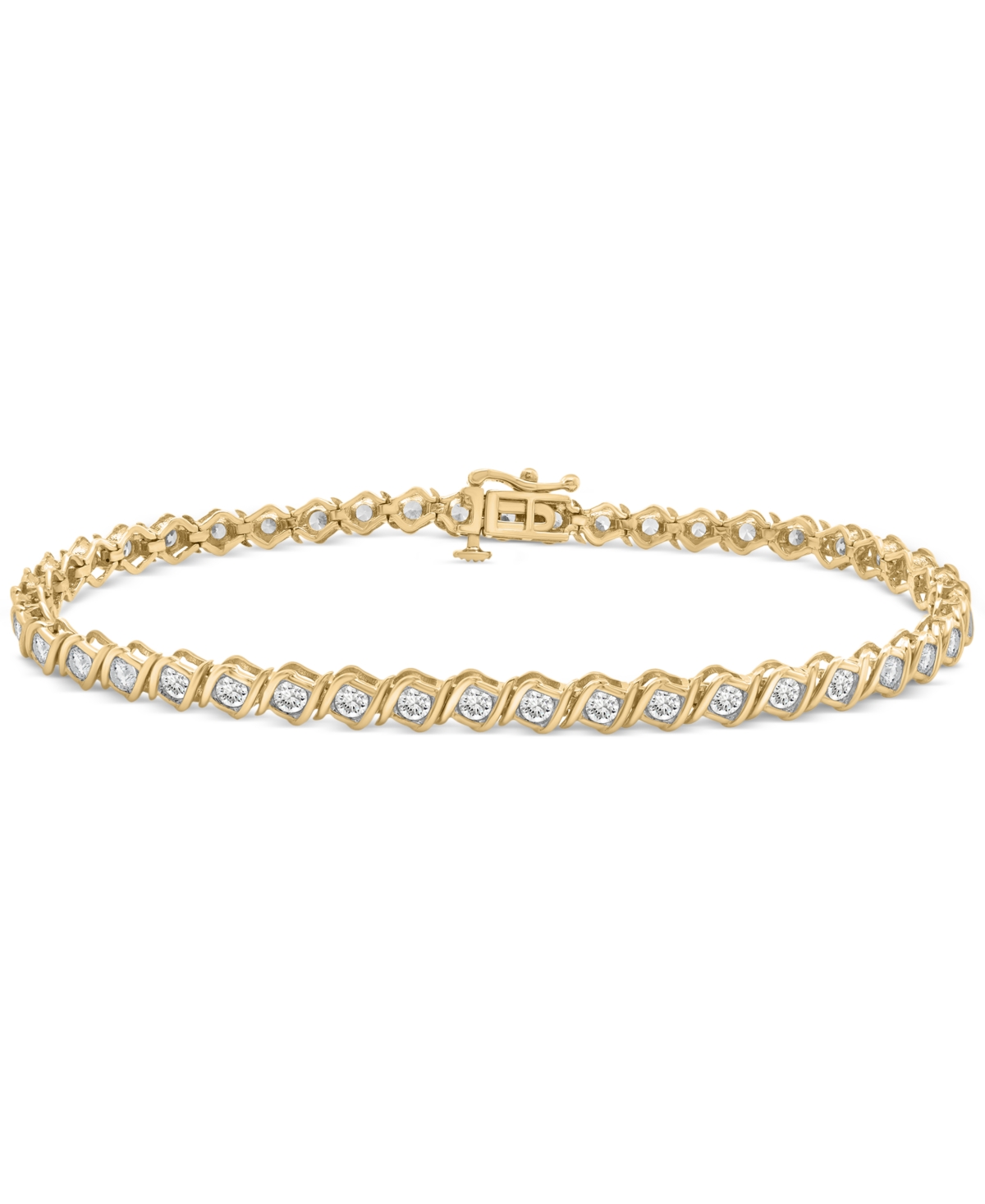 Click here for Diamond Swirl Link Tennis Bracelet (2 ct. t.w.) in... prices