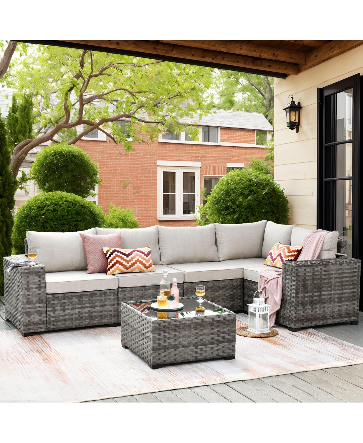 Click here for Xizzi Patio Furniture Set 6 Piece Outdoor Sectiona... prices