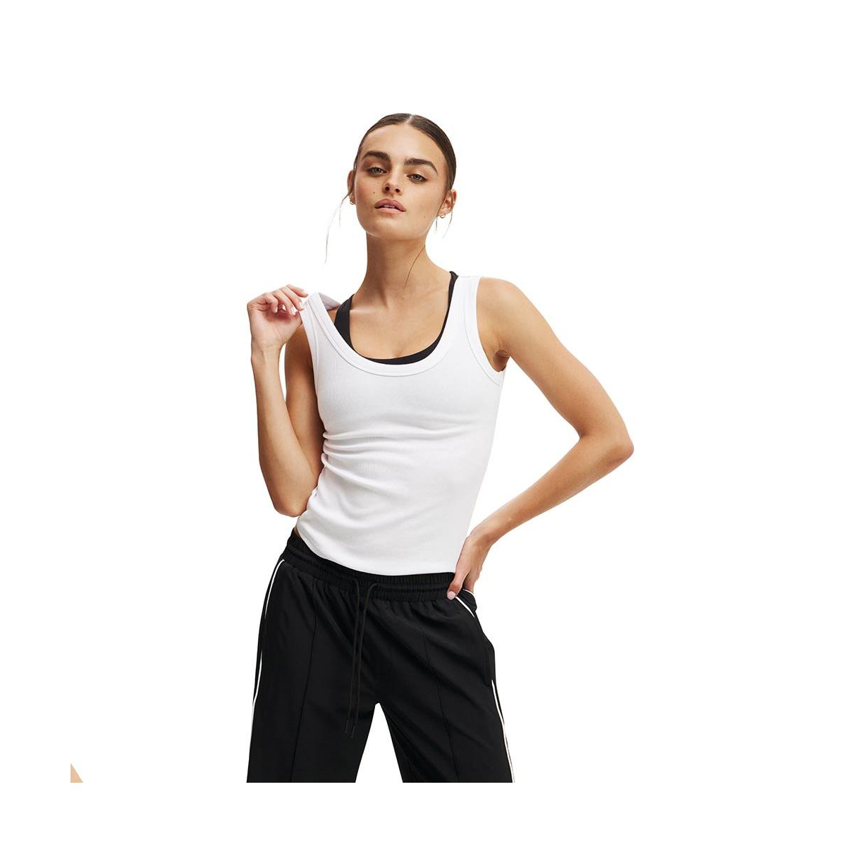Click here for Cotton On Womens Active Rib Tank - White prices