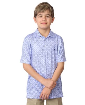 Tailorbyrd Boys Floral Tile Printed Performance Polo - Macy's