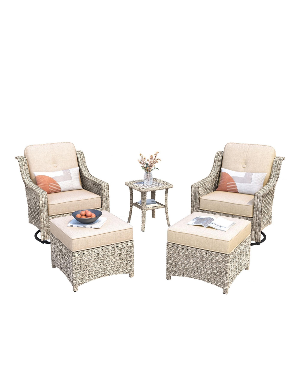 Click here for Xizzi 5 Piece Outdoor Patio Furniture Set Wicker C... prices