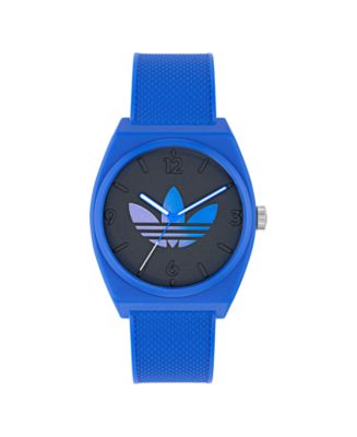 adidas Unisex Analog Blue Resin Watch, 38mm - Macy's