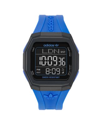 adidas Unisex Analog Blue Resin Watch, 48mm - Macy's