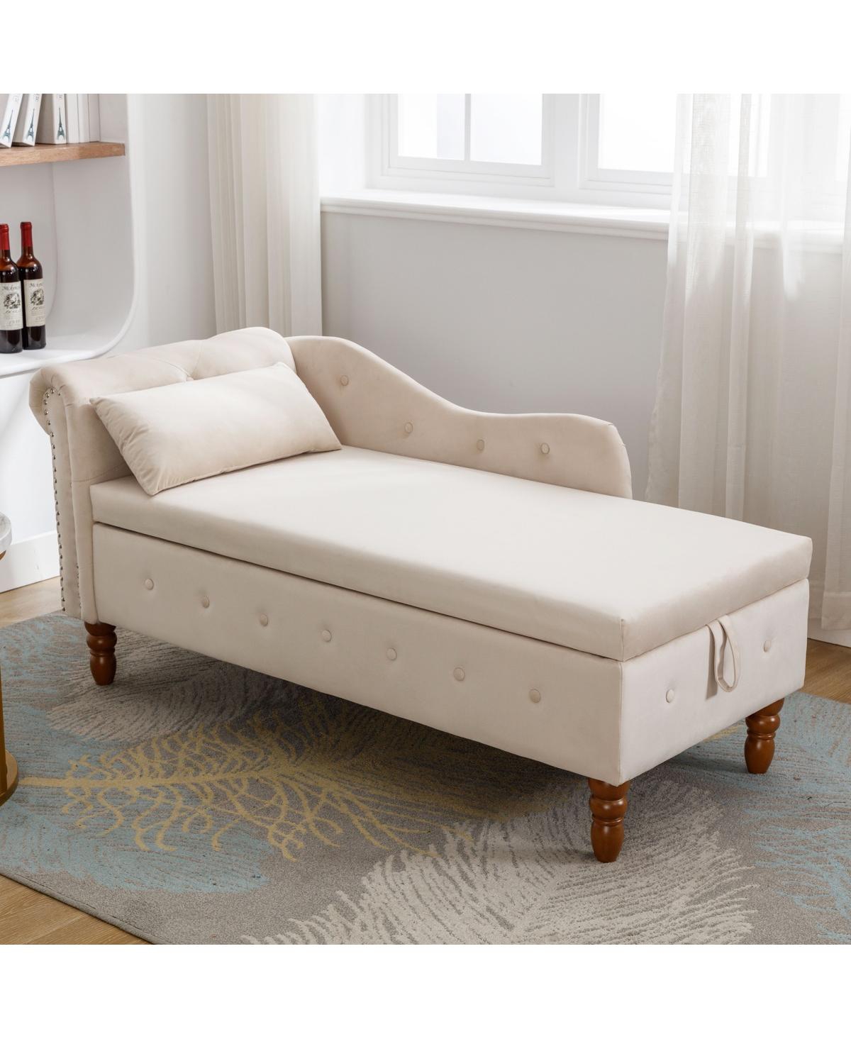 Click here for Velvet Upholstered Chaise Lounge with Storage and... prices