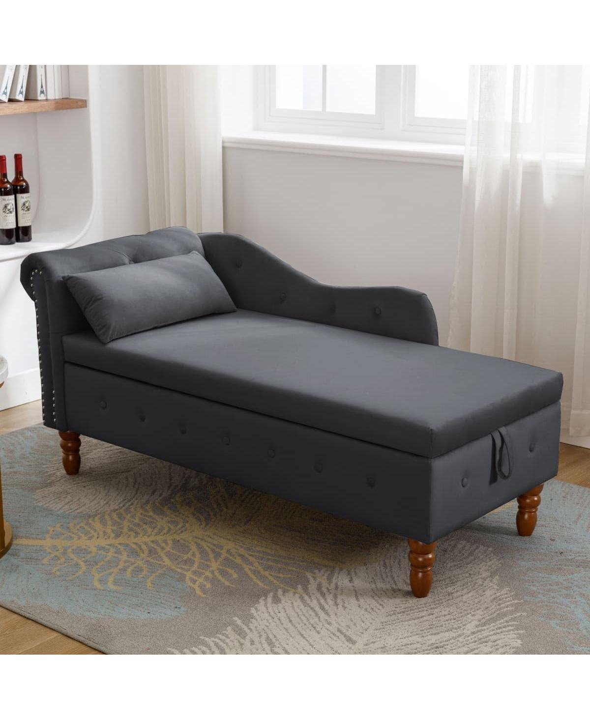 Click here for Velvet Upholstered Chaise Lounge with Storage and... prices