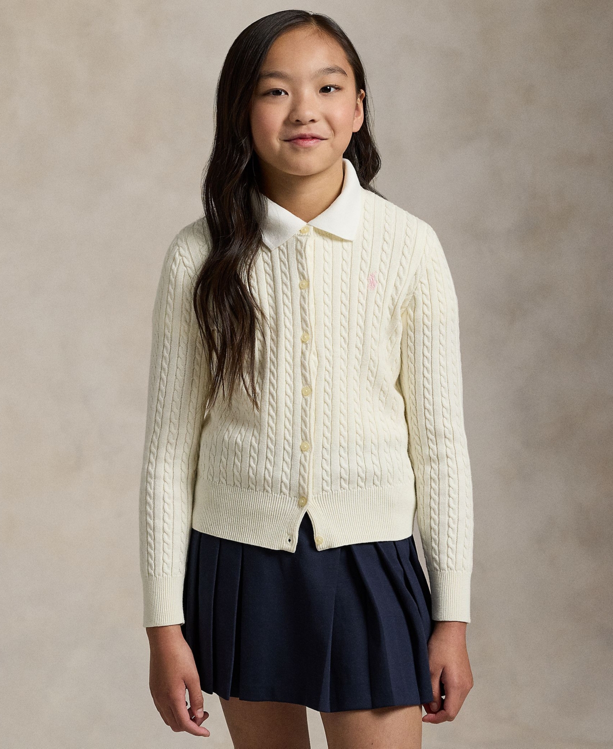 Click here for Polo Ralph Lauren Girls 2T-16 Cable-Knit Cotton Ca... prices